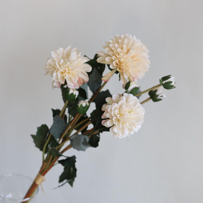 3 Stems Artificial Dahlia, Faux Dahlia, Silk Dahlia, Artificial Flowers ...