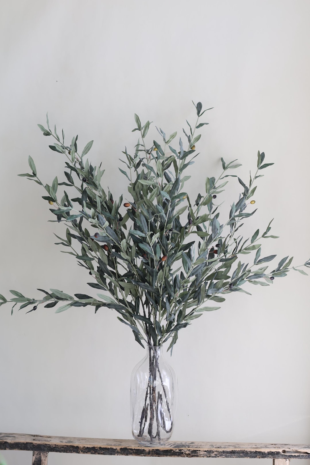 40" Faux Olive Branch, Olive Stems, Artificial Olive Stems, Olive Leaf ...