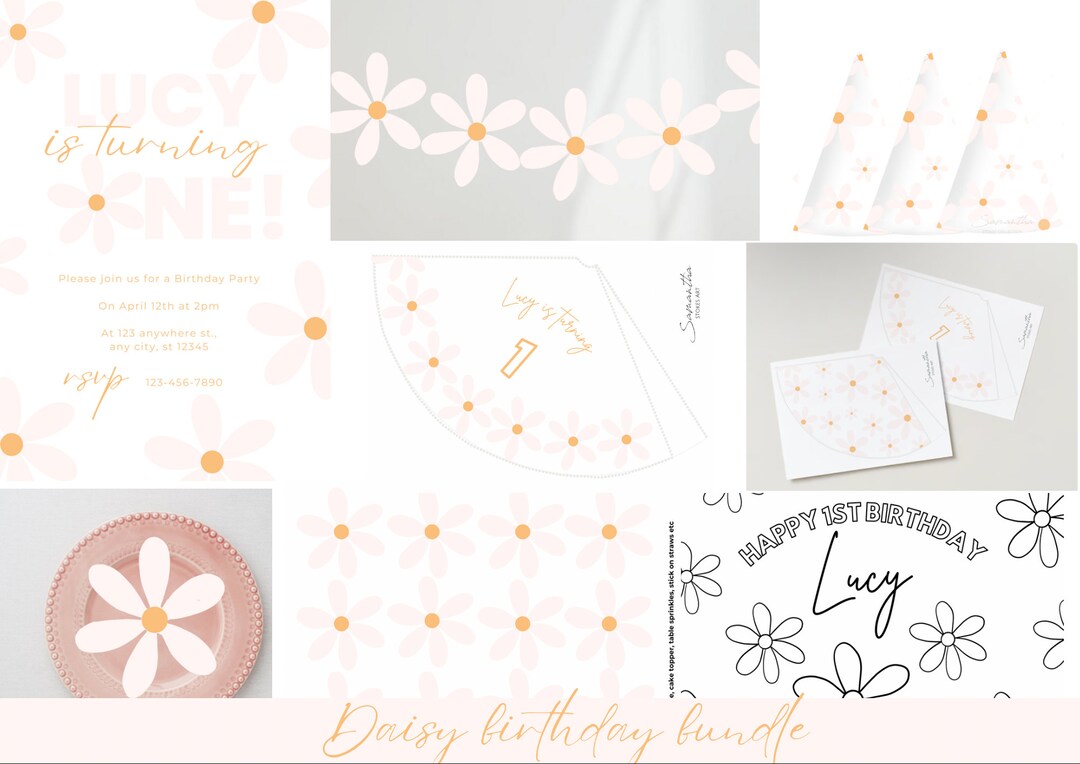 Daisy Birthday Bundle | Editable Daisy Birthday Party | Daisy Birthday ...