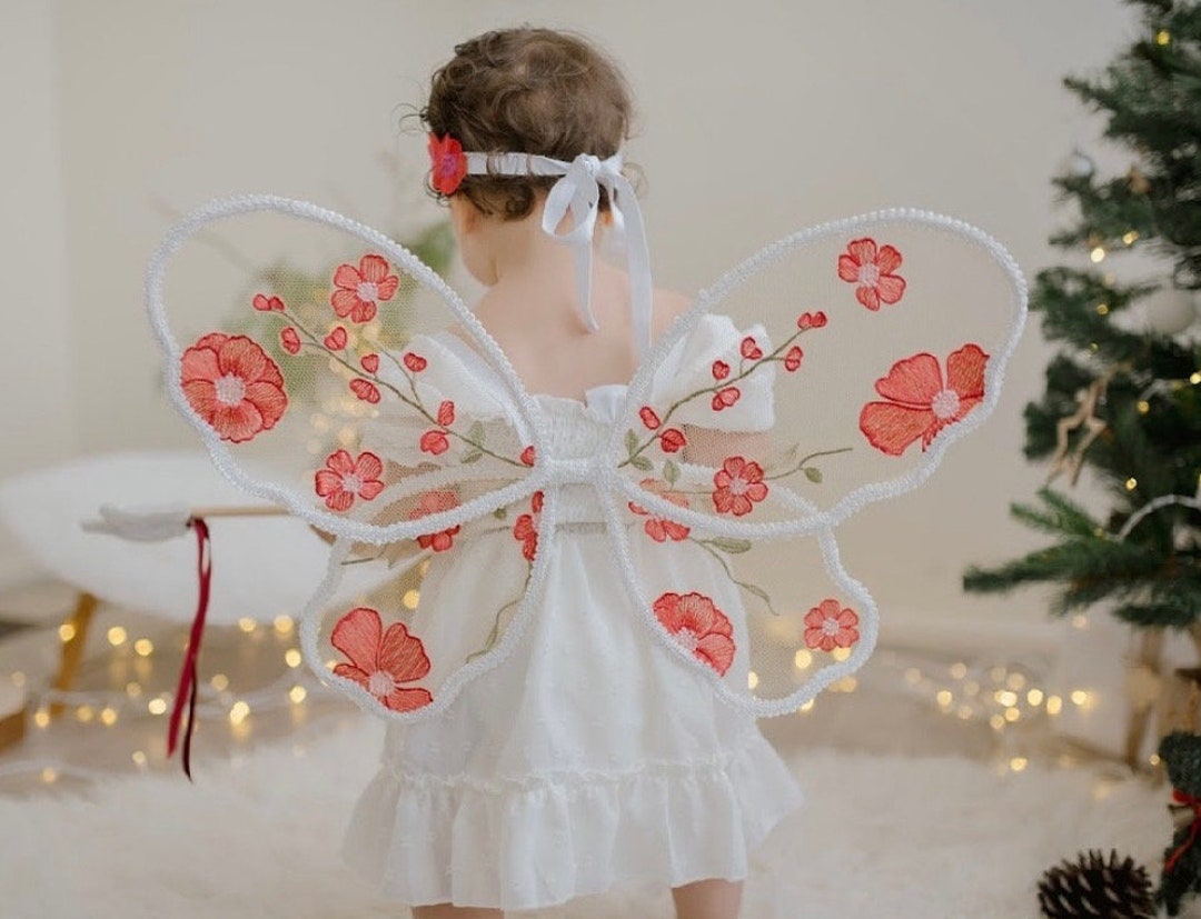 Red Fairy Wings | Flower Fairy Wings | Lace Fairy Wings | Toddler Fairy ...