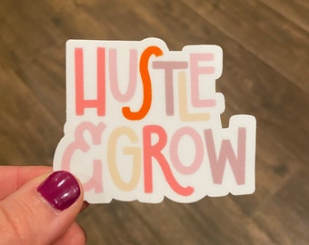 Hustle and Grind Sticker, Hustle Sticker, Leopard Print Sticker ...