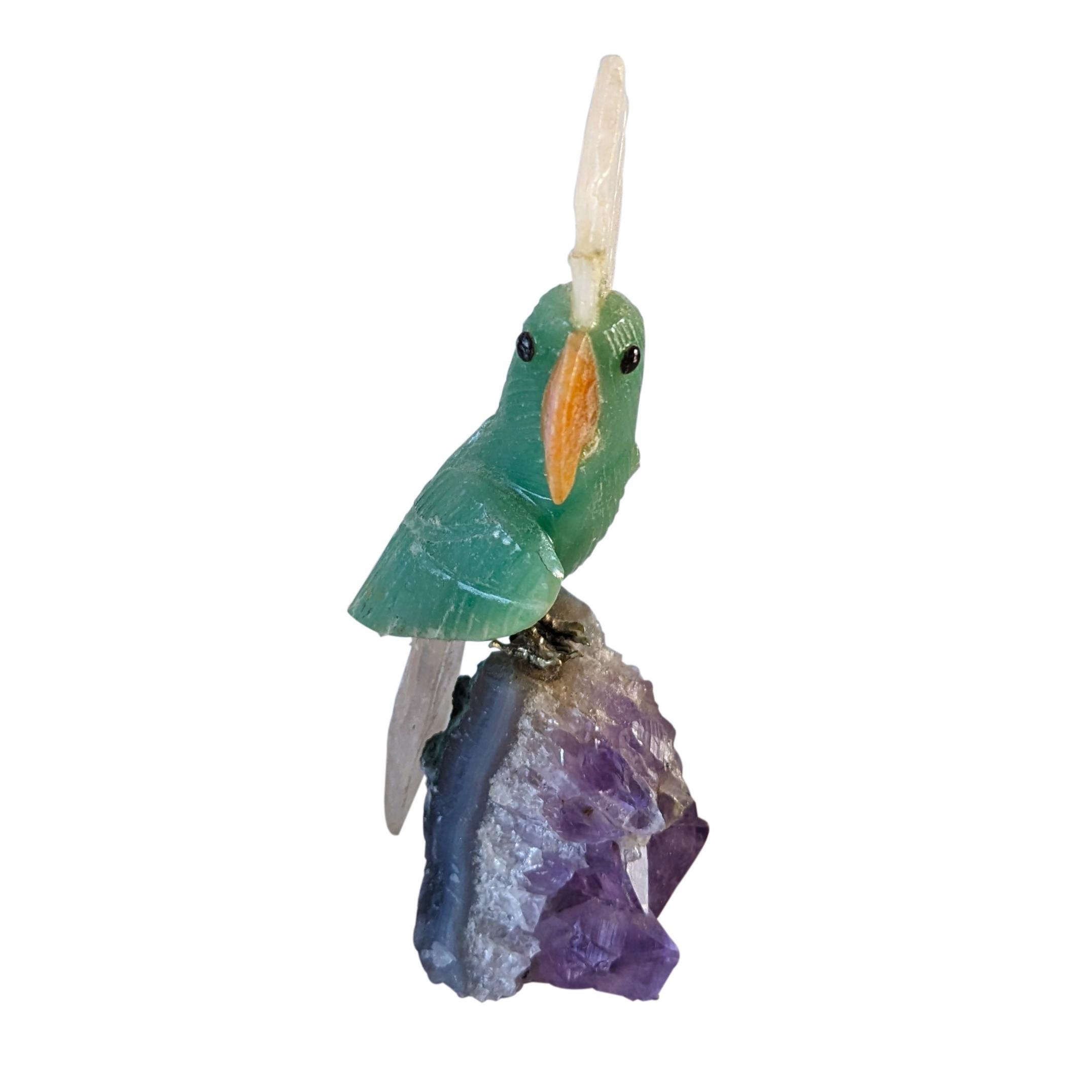 Brazilian Hand Carved Gemstone Cockatoo Bird Figurine - Etsy