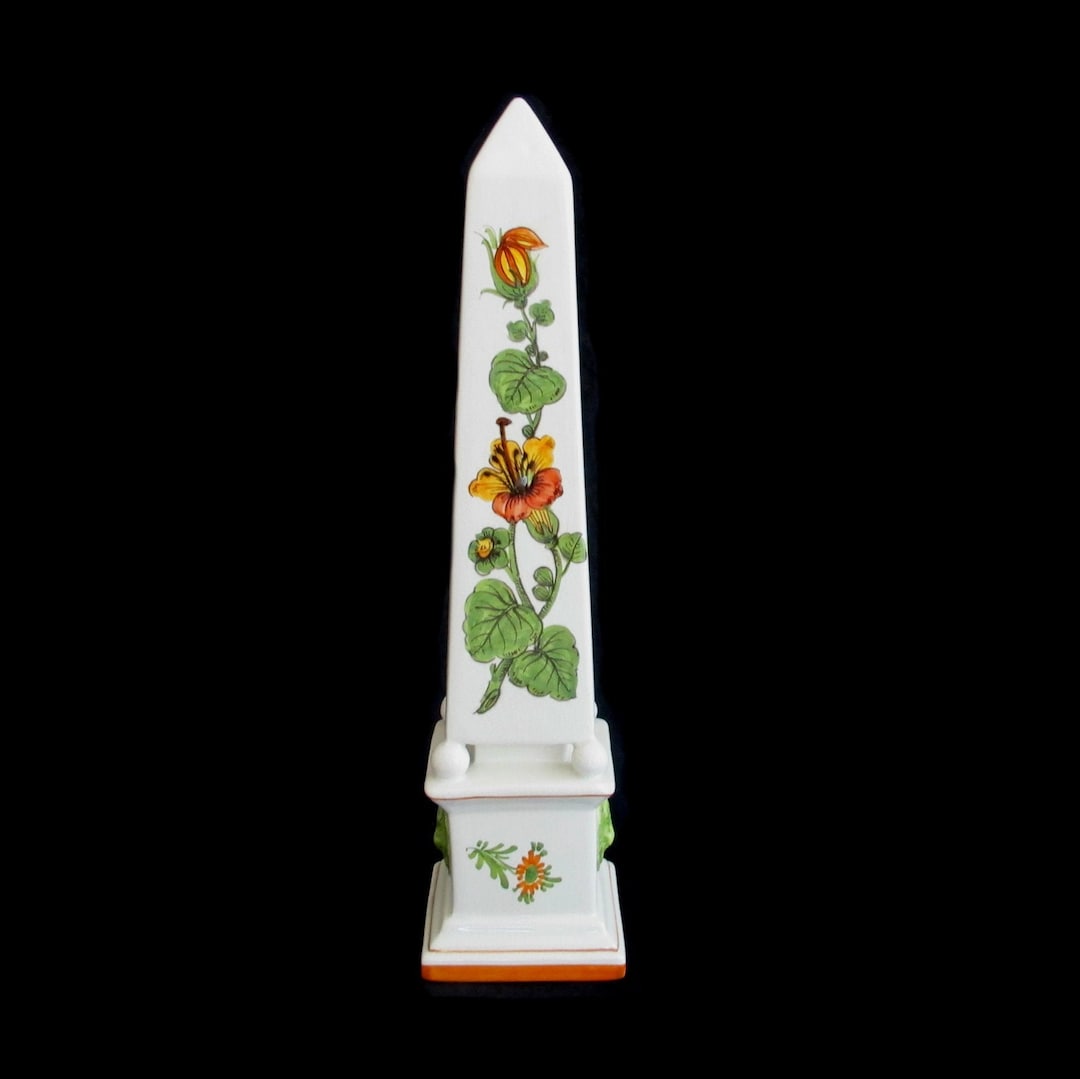 Vintage Italian Hand Painted Art Pottery Majolica Obelisk - Etsy