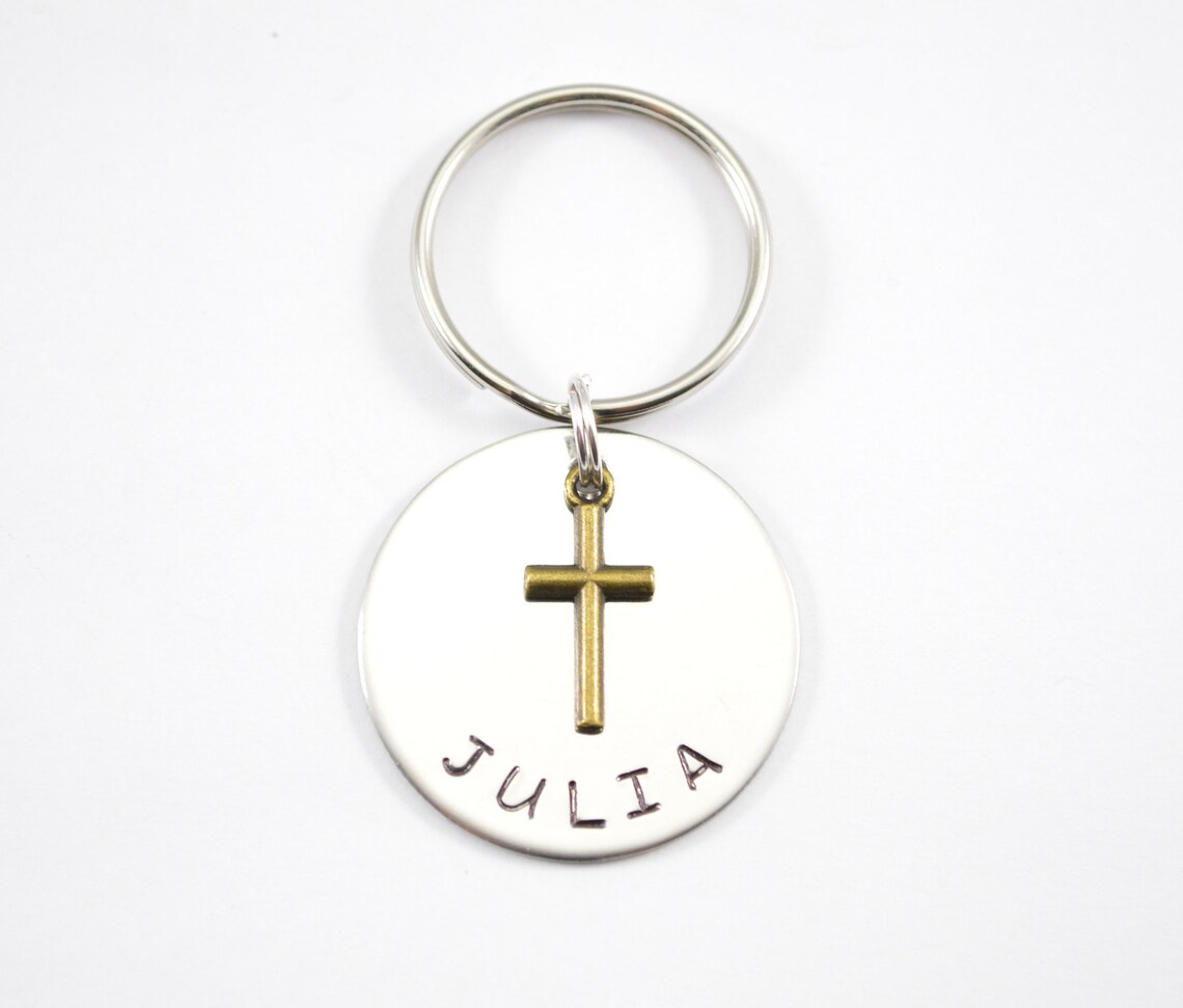 Religious Keychain Gift With Cross Communion Gift - Etsy