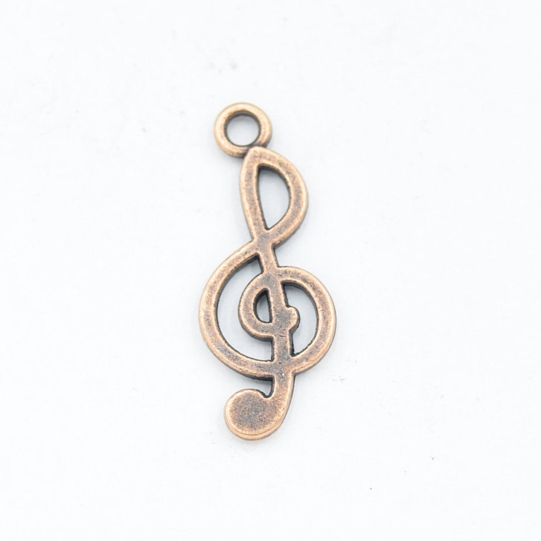 Antique Copper Treble Clef Charm 10pcs 25mm X 10mm Antique - Etsy