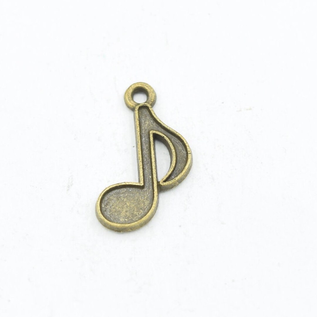 9 Bronze Musical Note Charms, 20mm X 13mm, Antique Bronze, Music Charm ...