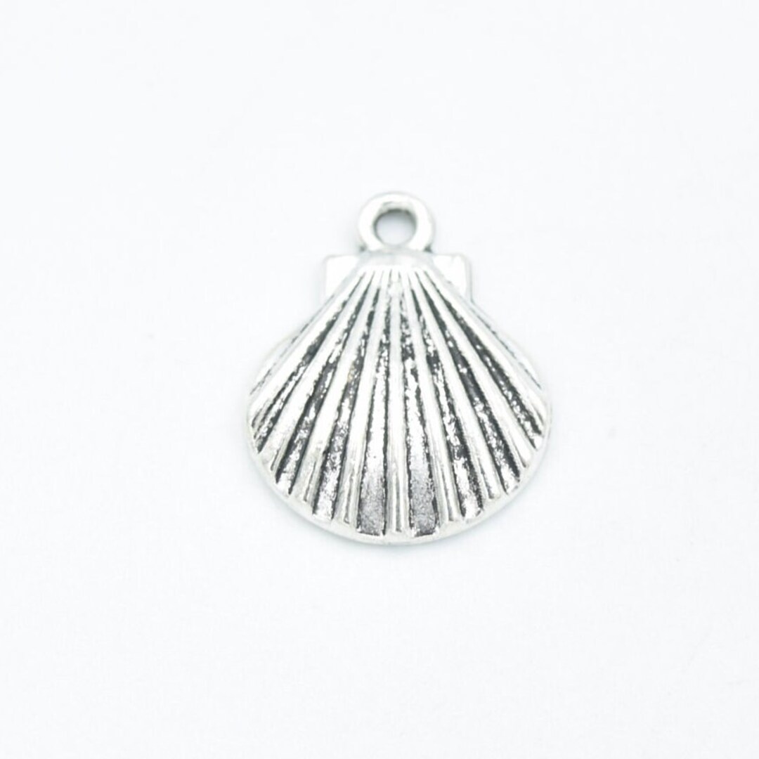 10 Silver Seashell Charms, 17mm X 21mm, Silver Shell, Clam, Oyster ...