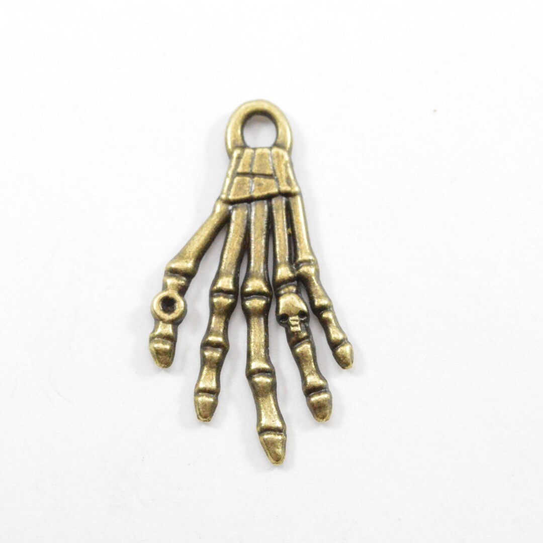 Bronze Skeleton Hand Charm 10pcs 36mm X 20mm Antique Bronzebracelet ...