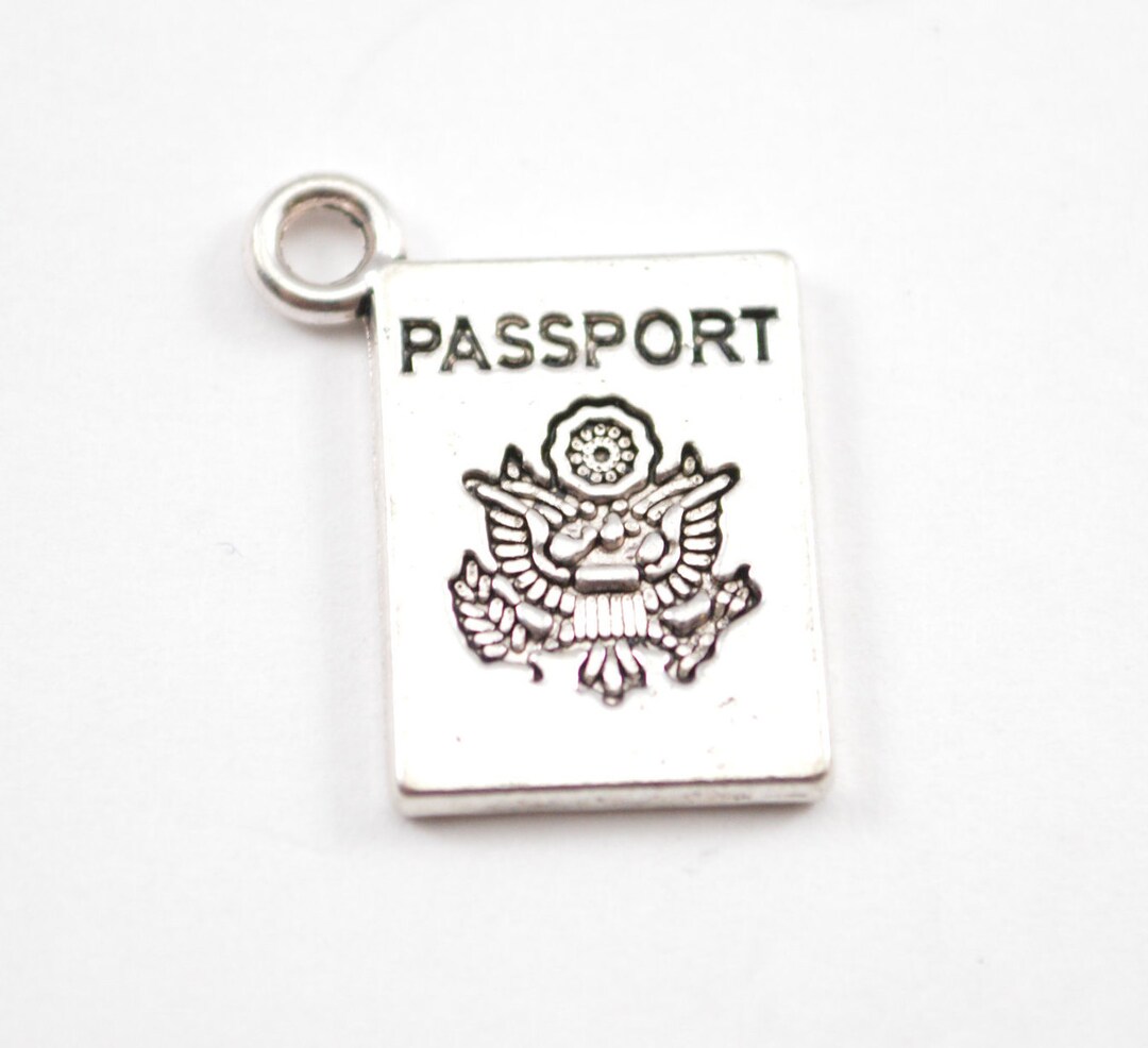Silver Passport Charms , 10pcs, 18mm X 14mm, Antique Silver Bracelet ...