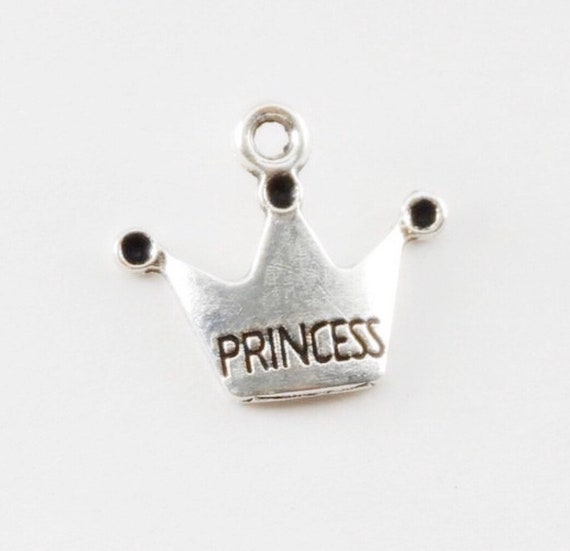 Silver Princess Crown Charms 10pcs 17mm x 19mm Antique | Etsy