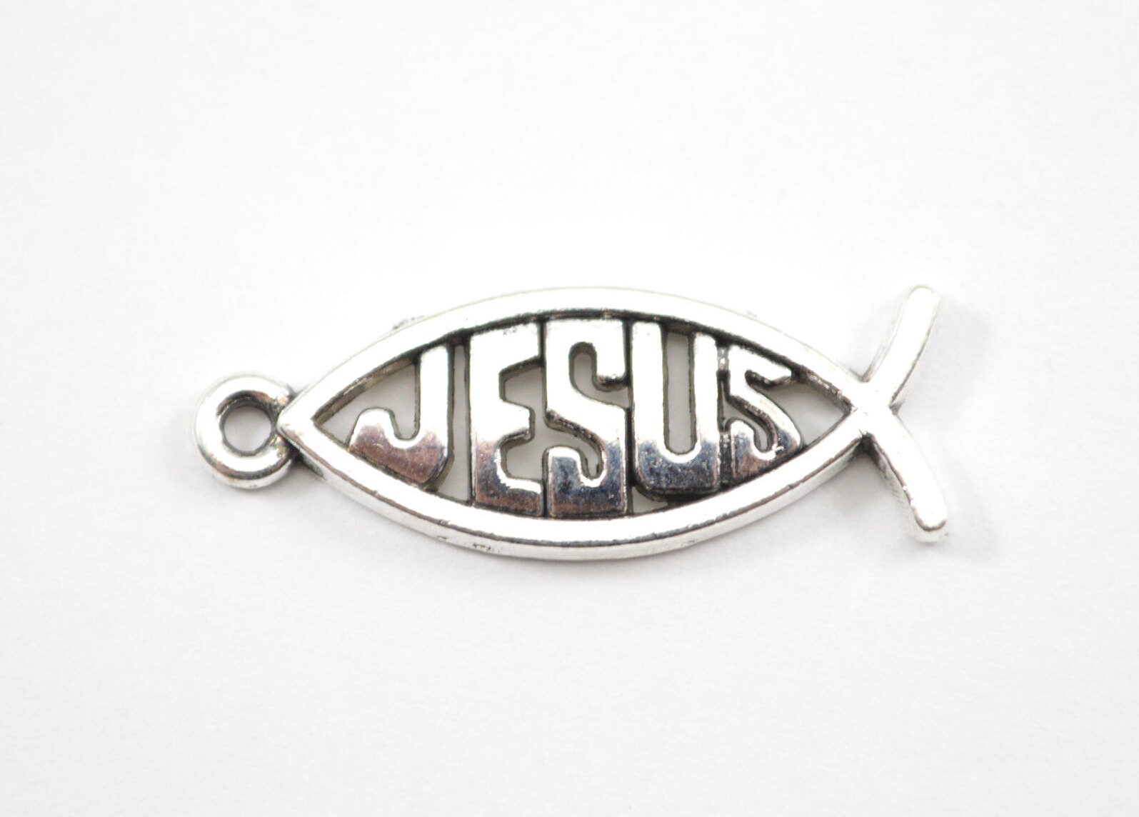 Silver Jesus Fish Charm 10pcs 27mm X 10mm Antique Silver - Etsy