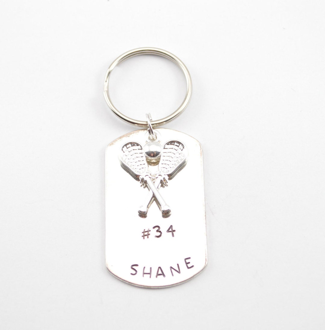 Personalized Lacrosse Keychain, Lacrosse Gift, Team Gift, Girl's Boy's ...