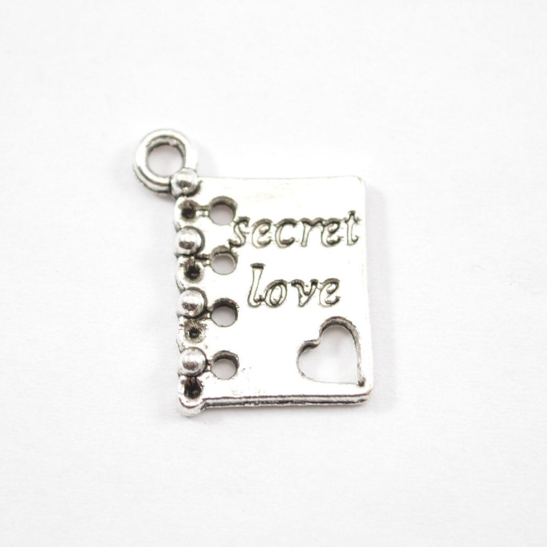 Silver Secret Love Diary Book Charms 10pcs 15mm X 12mm - Etsy