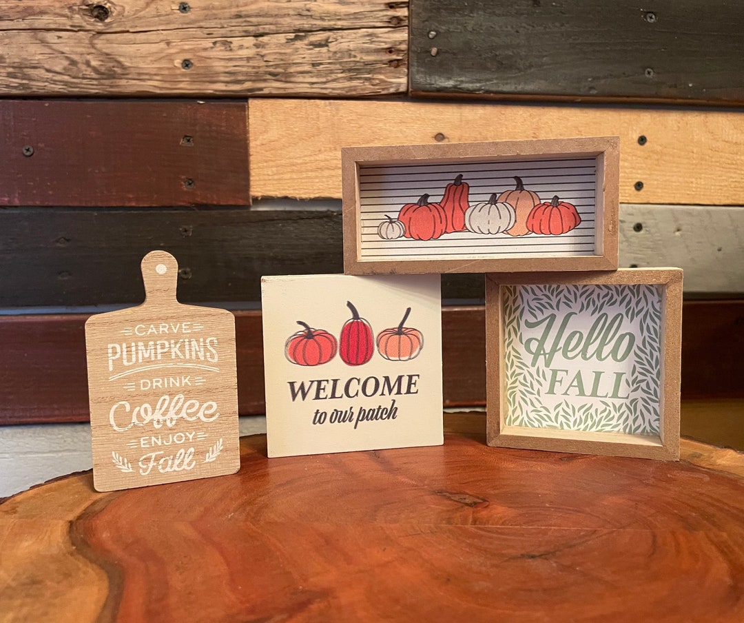 Small Fall Signs Wood Pumpkin Decor Pumpkin Shelf Decor - Etsy