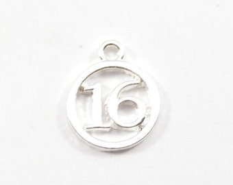 Number 16 Charm - Etsy