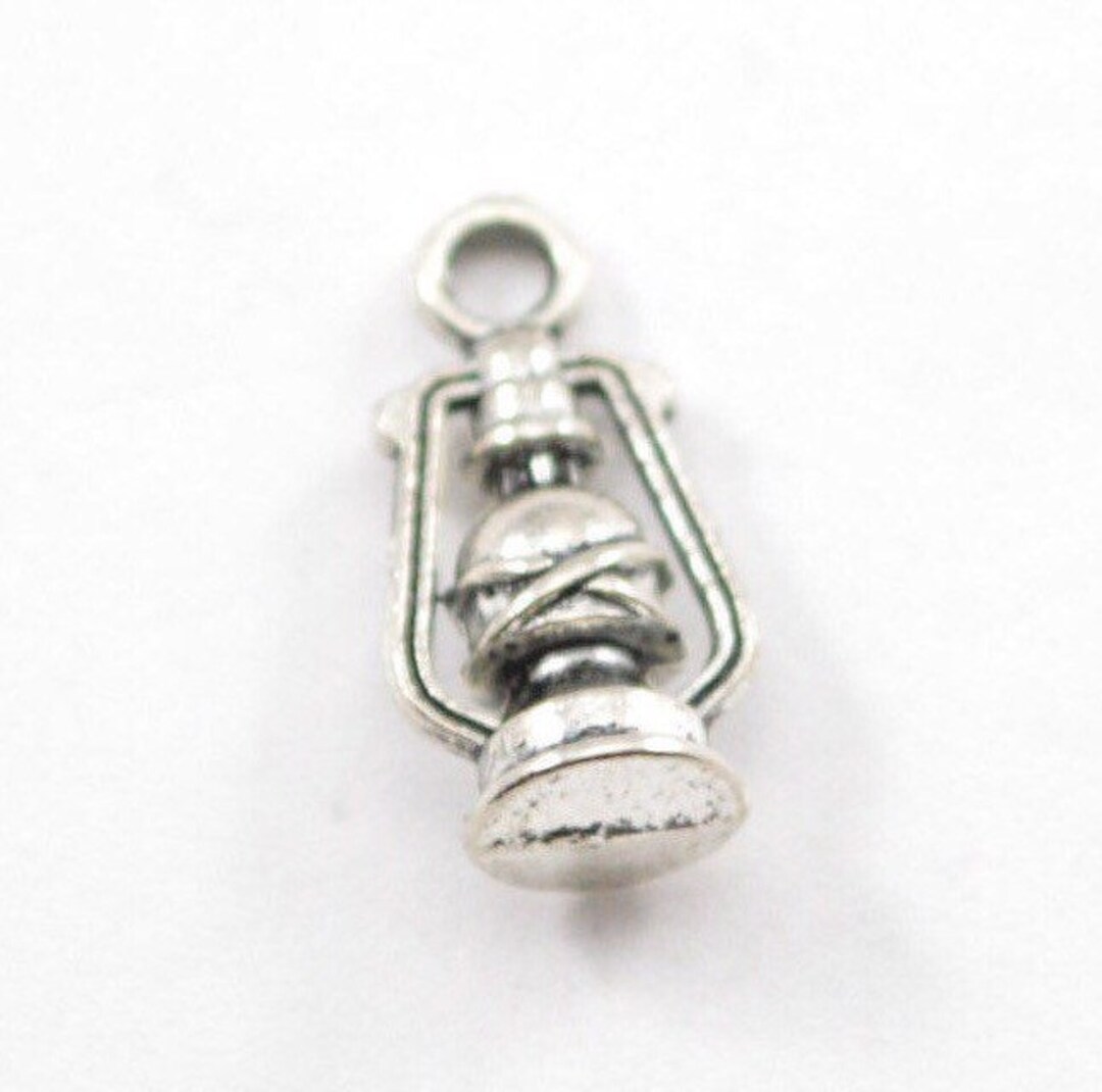 10 Silver Lantern Charms, 19mm X 10mm Antique Silver Bracelet Charm ...