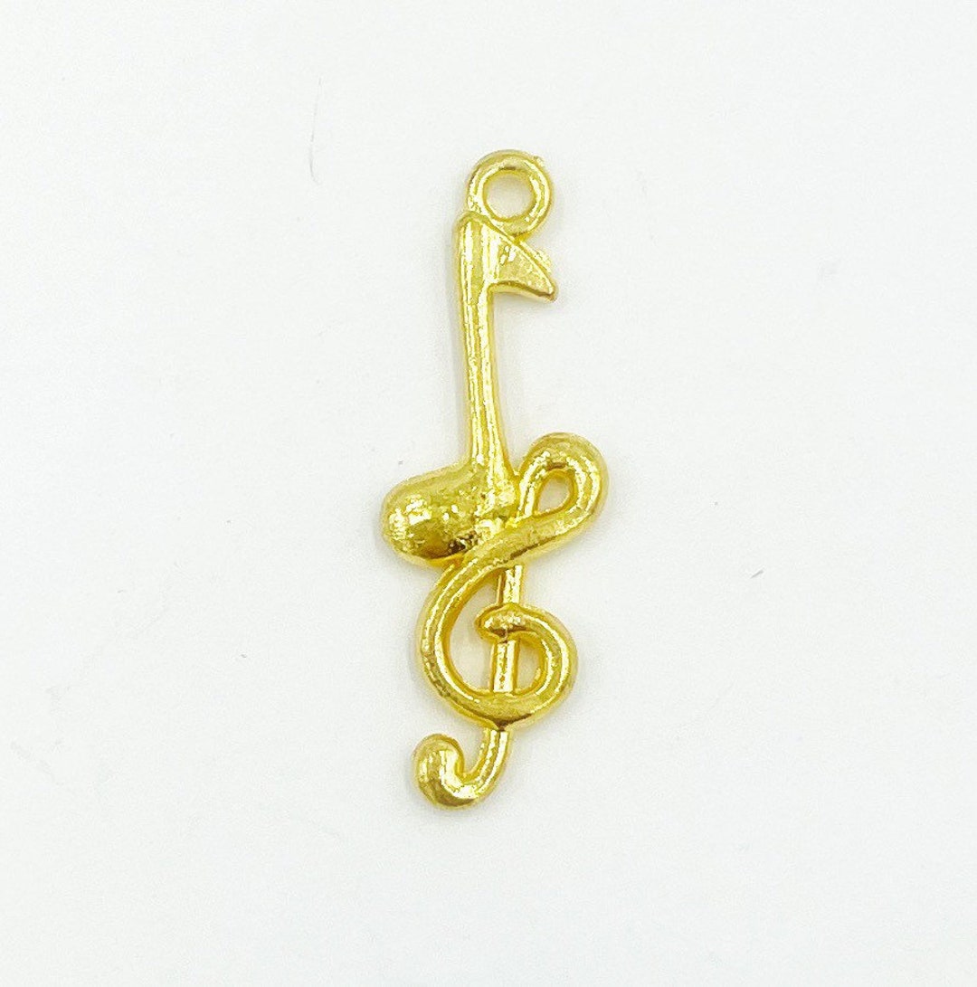 Bright Gold Tone Treble Clef Music Note Charms Gold Music - Etsy