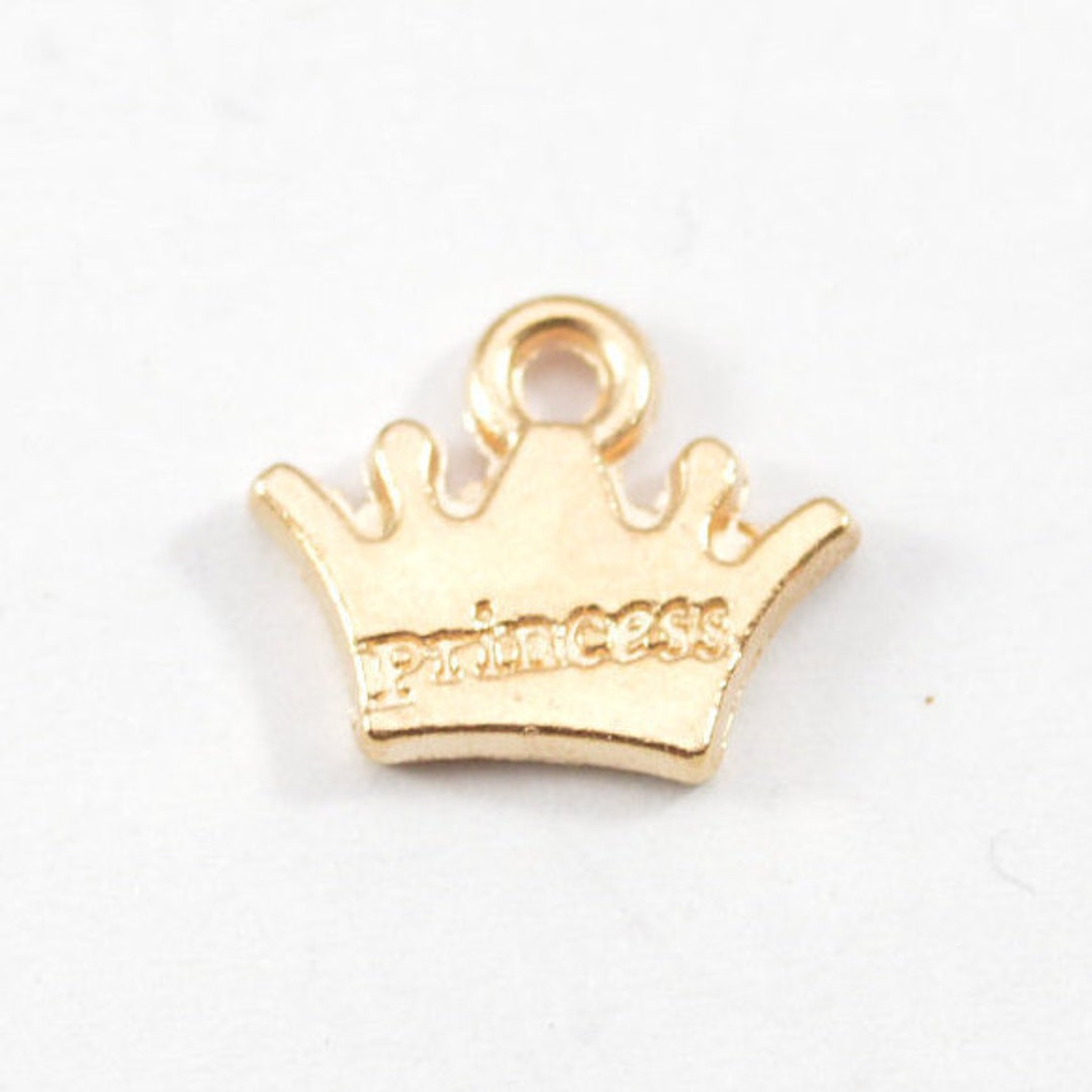 10 Gold Princess Crown Charms 13mm X 10mm Gold Tone Bulk Wholesale ...