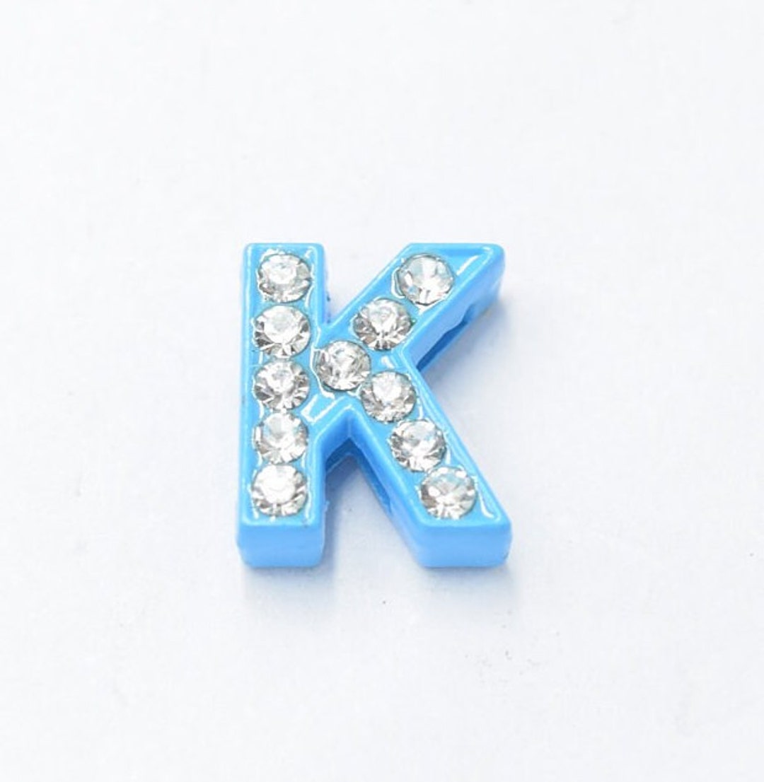 Letter K Slide Letter, 12mm, Zinc Alloy Slide Letter K Charms, Fits 8mm ...