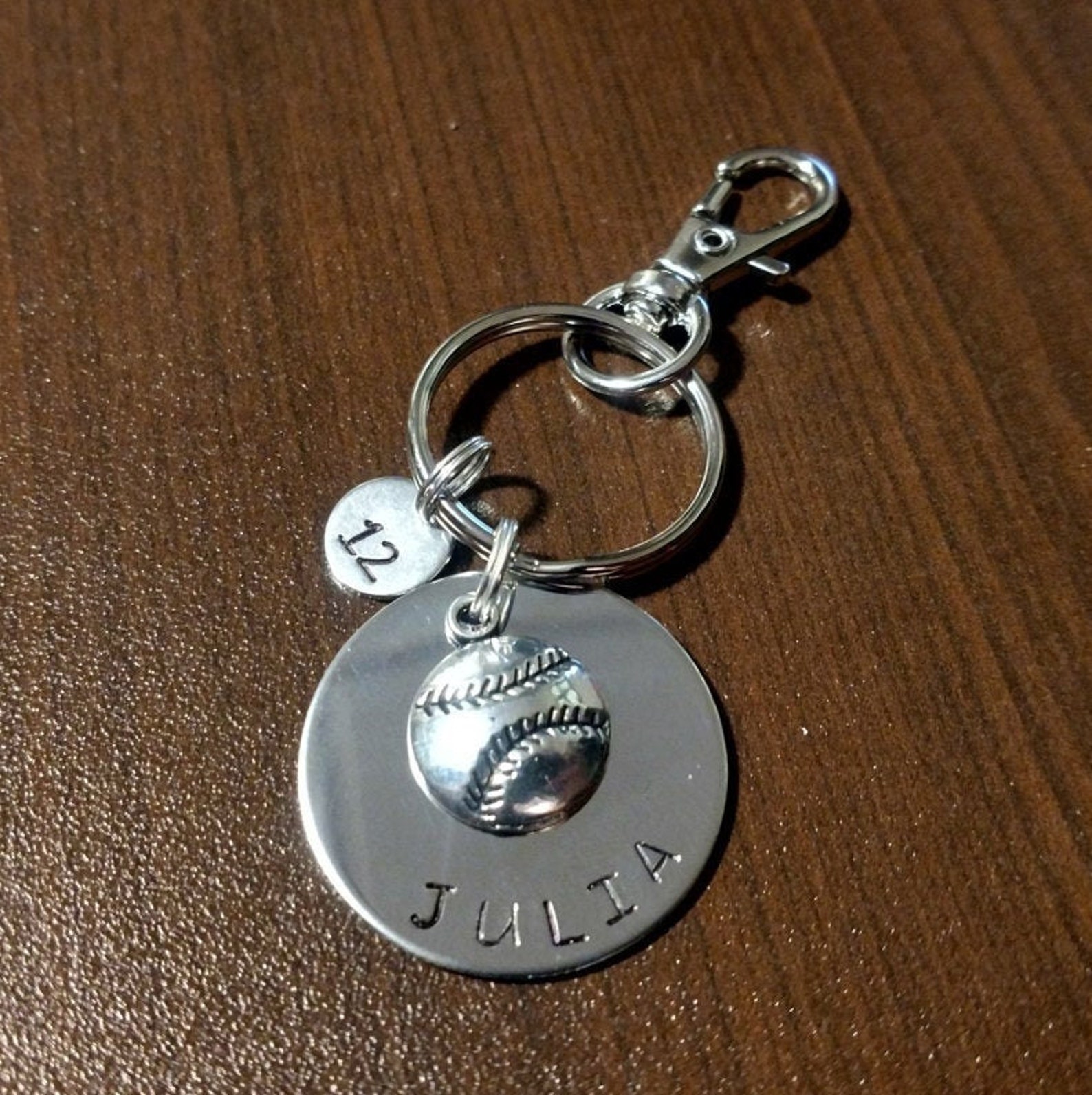 Personalized Softball Keychain Baseball Gift Team Gift - Etsy