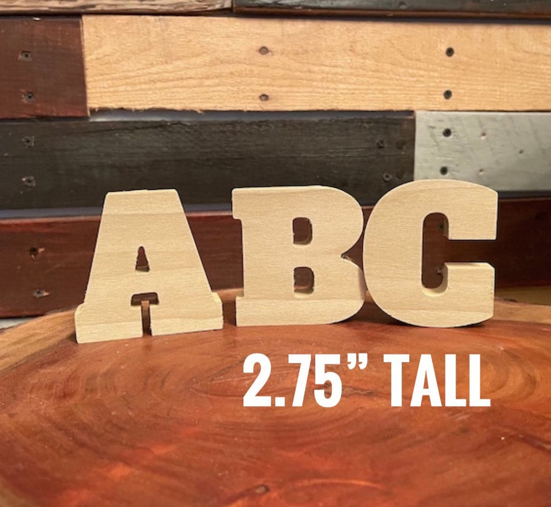 Chunky Wood Block Letters, Unfinished Wood Letters 2 3/4 Tall X 2 3/8 ...