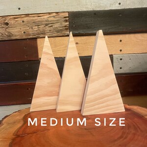 Set of 3 Solid Pinewood Trees, Unfinished Wood, Medium Tree Shapes ...