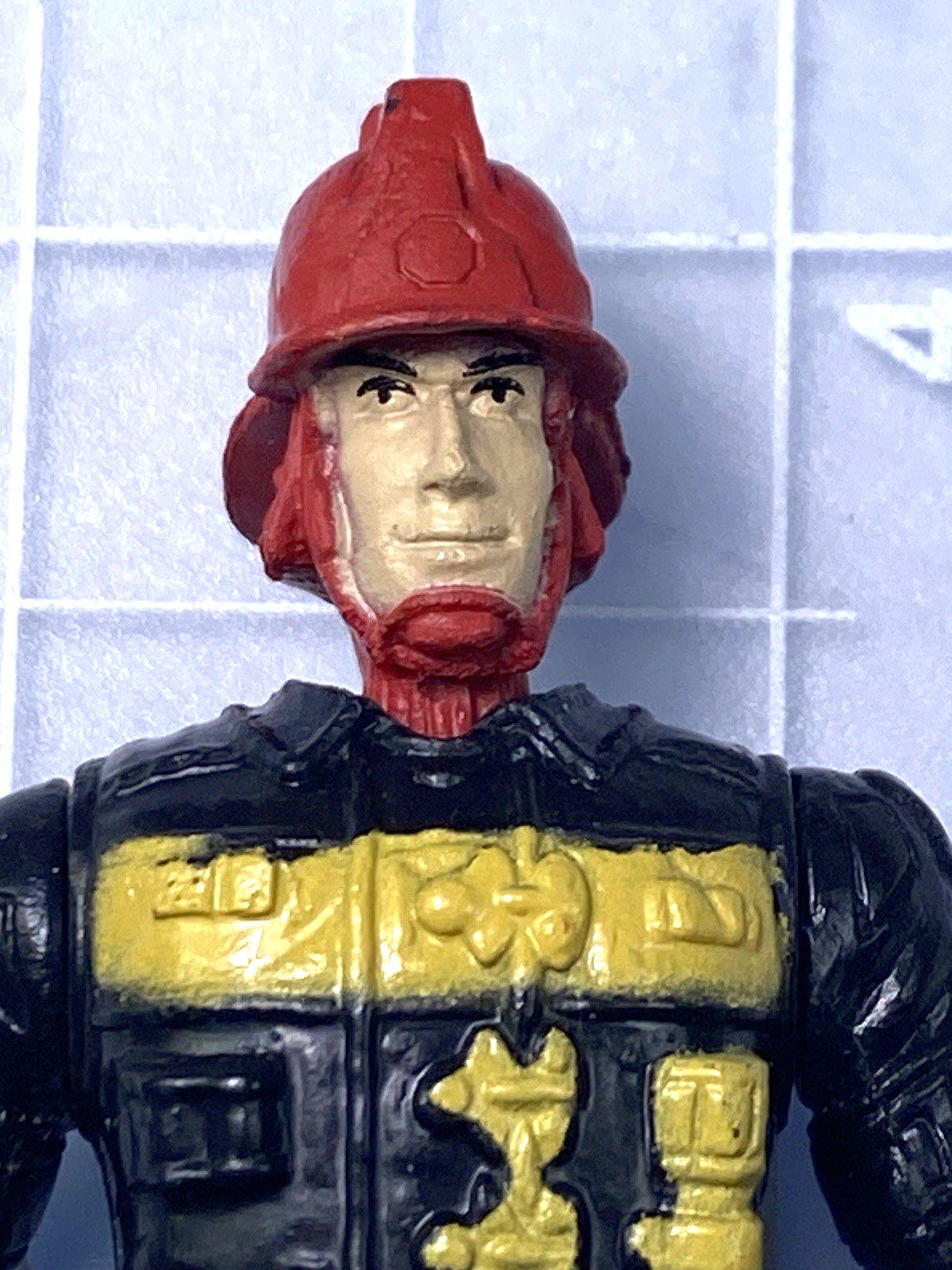 Chap Mei 4" Action Figure Only! Fire Fighter Rescue Squad Red Hat Black ...