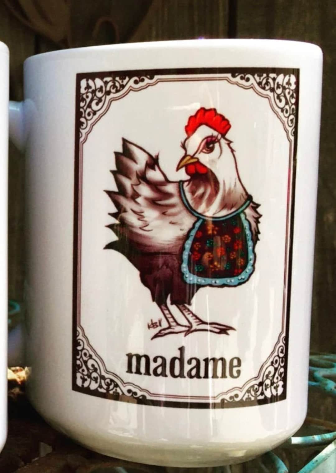 French Hen "madame" Coffee Mug / Chicken and Rooster / Steampunk / Mug ...
