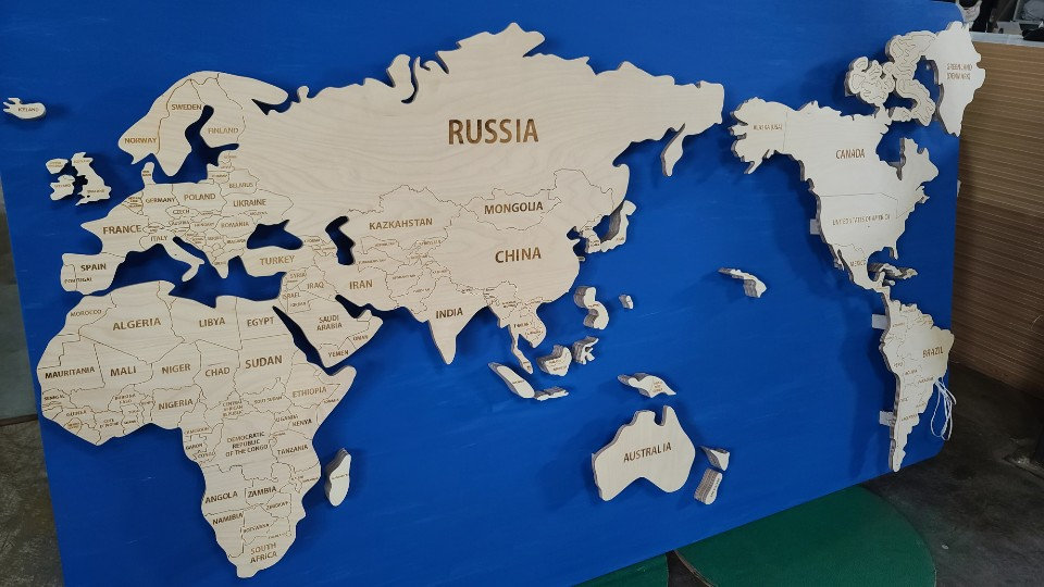 Cnc Cutting File-world Map Led Wall Decoration Using Cnc Router and ...