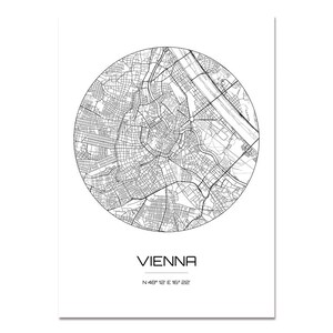 Vienna Map Print City Map Art of Vienna Austria Poster | Etsy