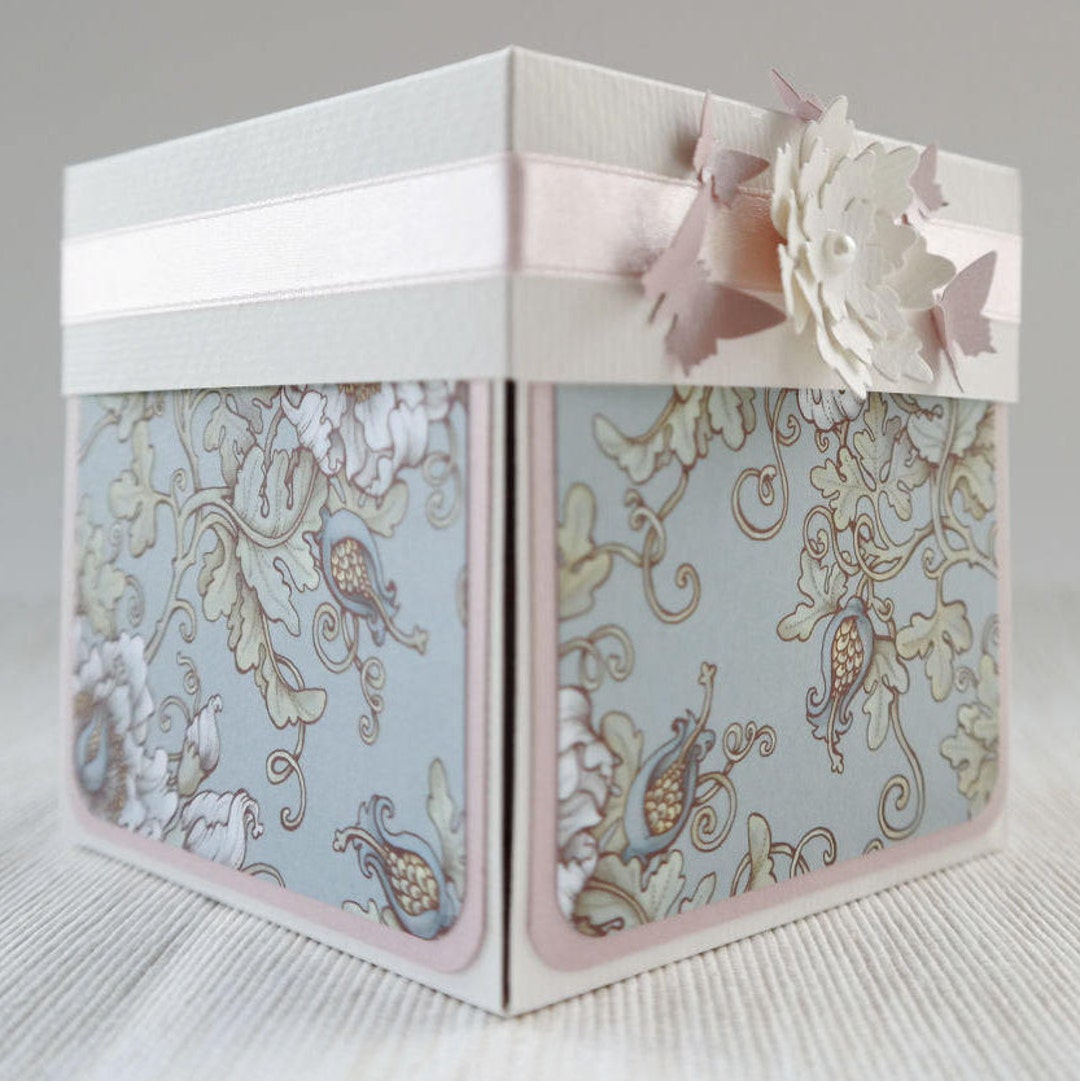 Baby Girl Shower Invitation, Floral Baptism Exploding Box, Baby Shower ...