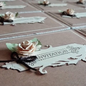Vintage Wedding Invitation, Shabby Chic Wedding Exploding Box, Greenery ...