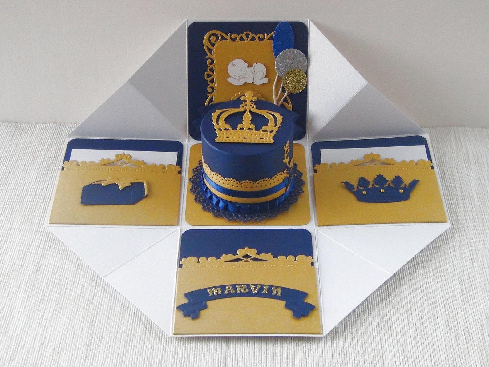 Royal Birthday Invitation, Golden First Birthday Invite, Baby Boy Favor ...
