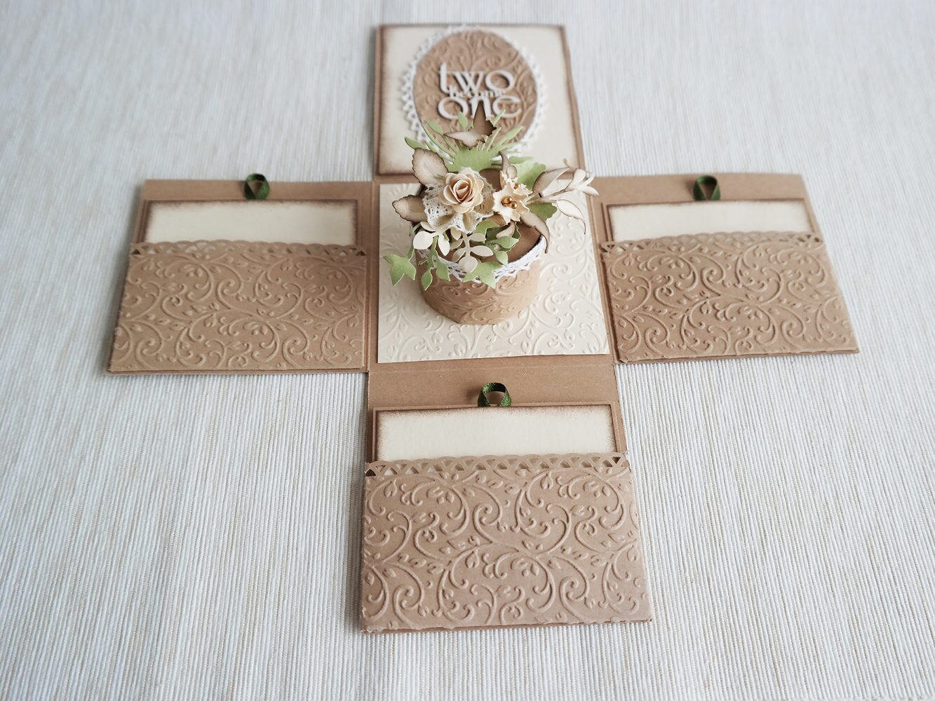 Vintage Wedding Invitation, Shabby Chic Wedding Exploding Box, Greenery ...