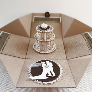 Kraft Wedding Invitation, Wedding Exploding Box Invitation, Vintage ...