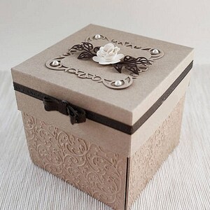 Kraft Wedding Invitation, Wedding Exploding Box Invitation, Vintage ...