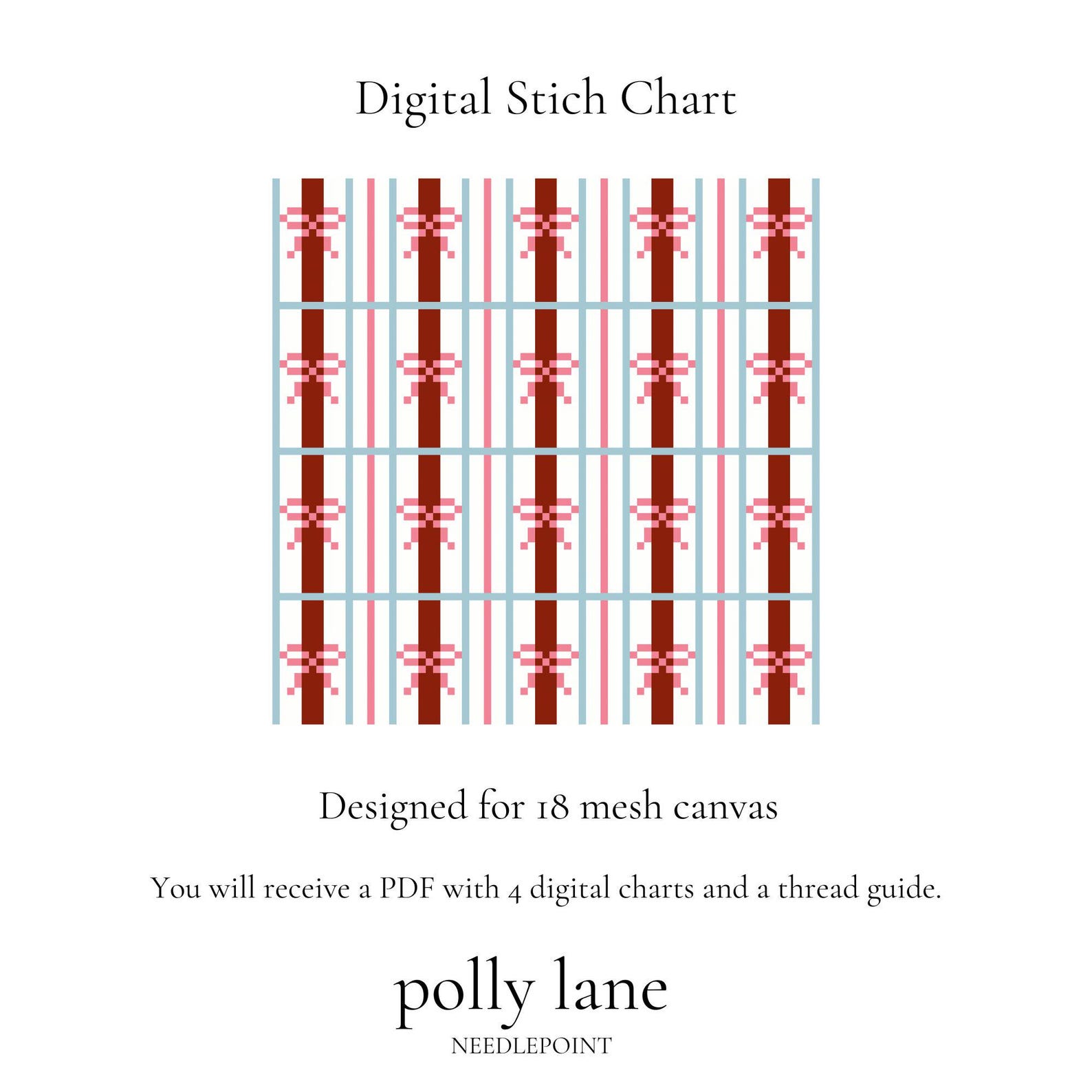 Preppy Plaid Digital Needlepoint Chart | Coaster and Ornament Digital ...