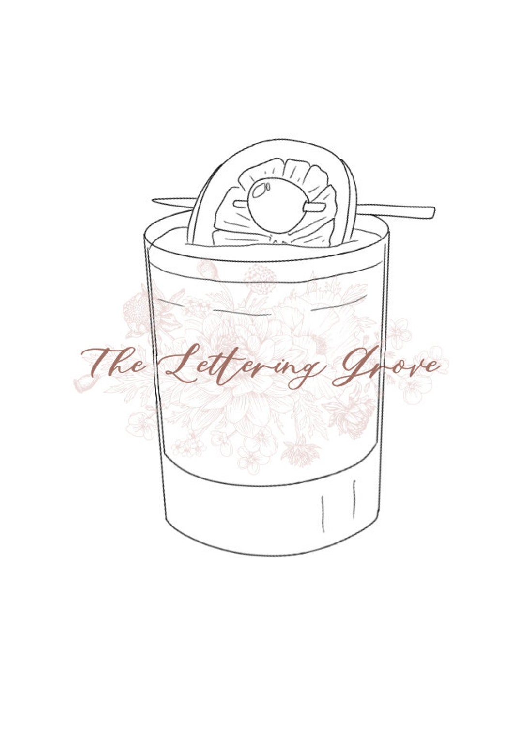 Whiskey Sour Line Art: Wedding Cocktail Illustration (digital Download ...