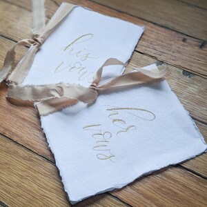 Handmade Paper Vow Booklets With Silk Ribbon for Wedding Ceremony Vows ...