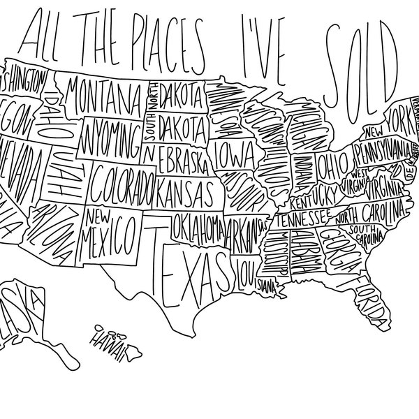 Small Map of United States - Etsy