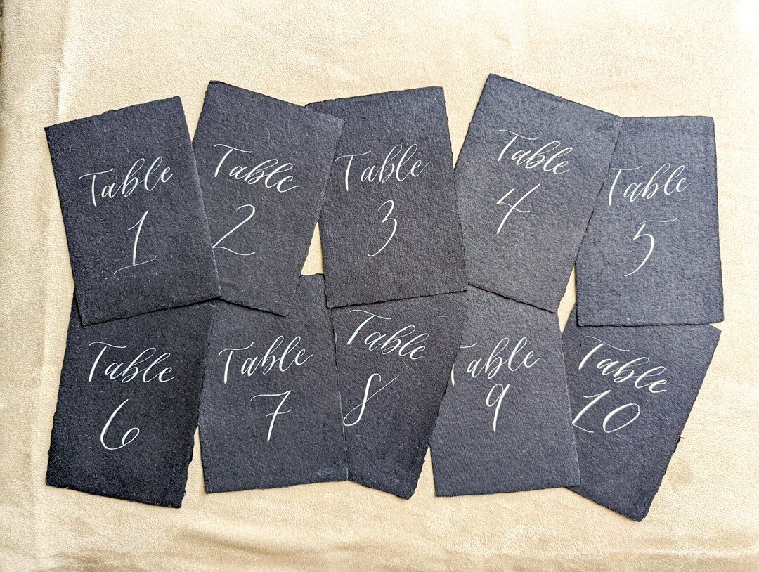 Black Handmade Paper Table Numbers Table Numbers Wedding - Etsy