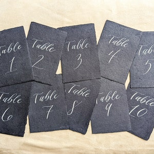Black Handmade Paper Table Numbers Table Numbers Wedding - Etsy