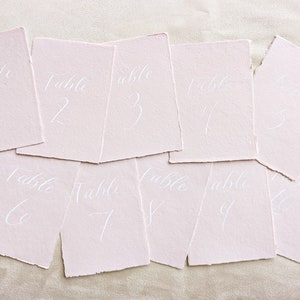 Handmade Paper Table Numbers Table Numbers Wedding Reception ...