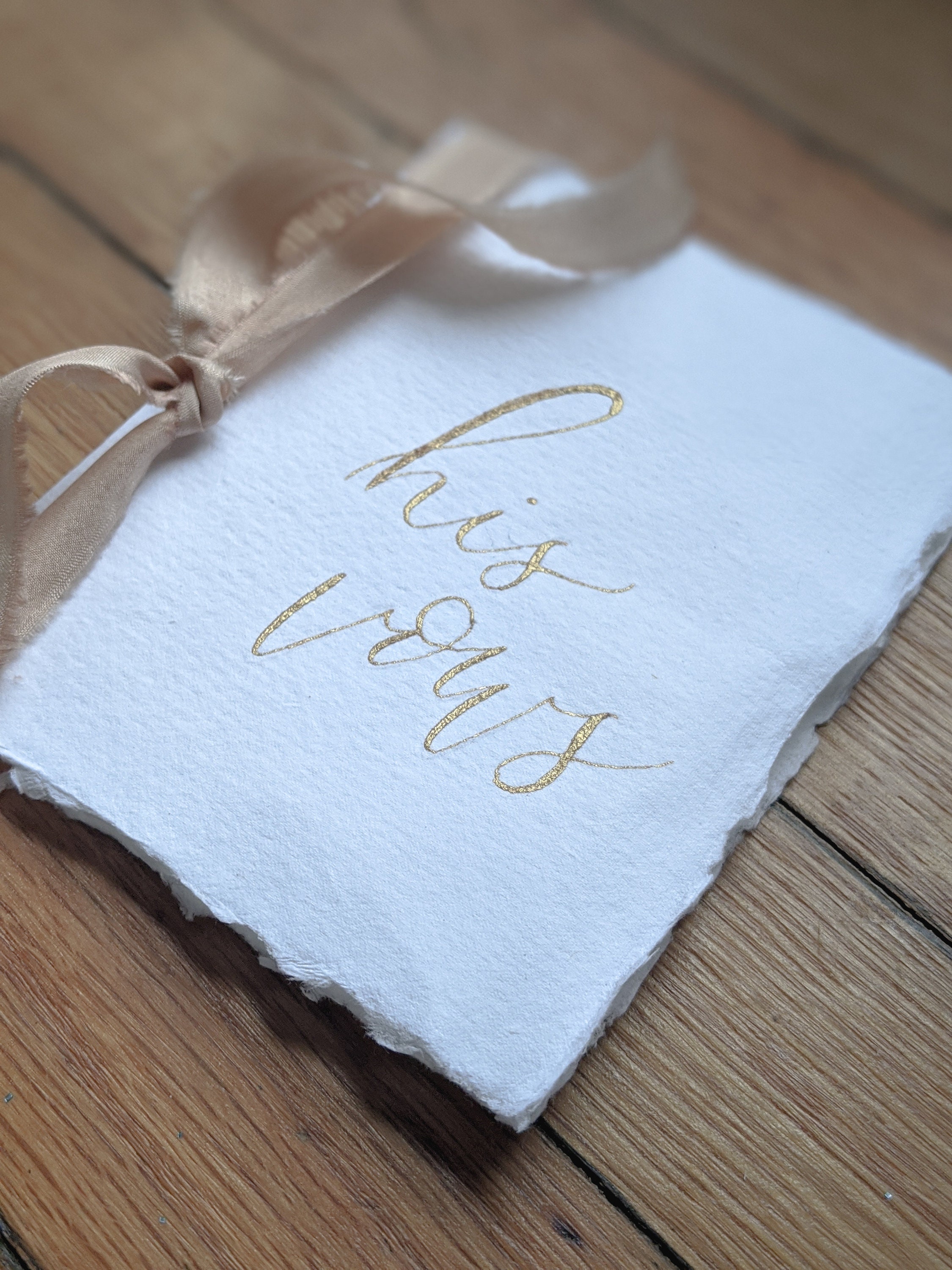 Handmade Paper Vow Booklets With Silk Ribbon for Wedding | Etsy