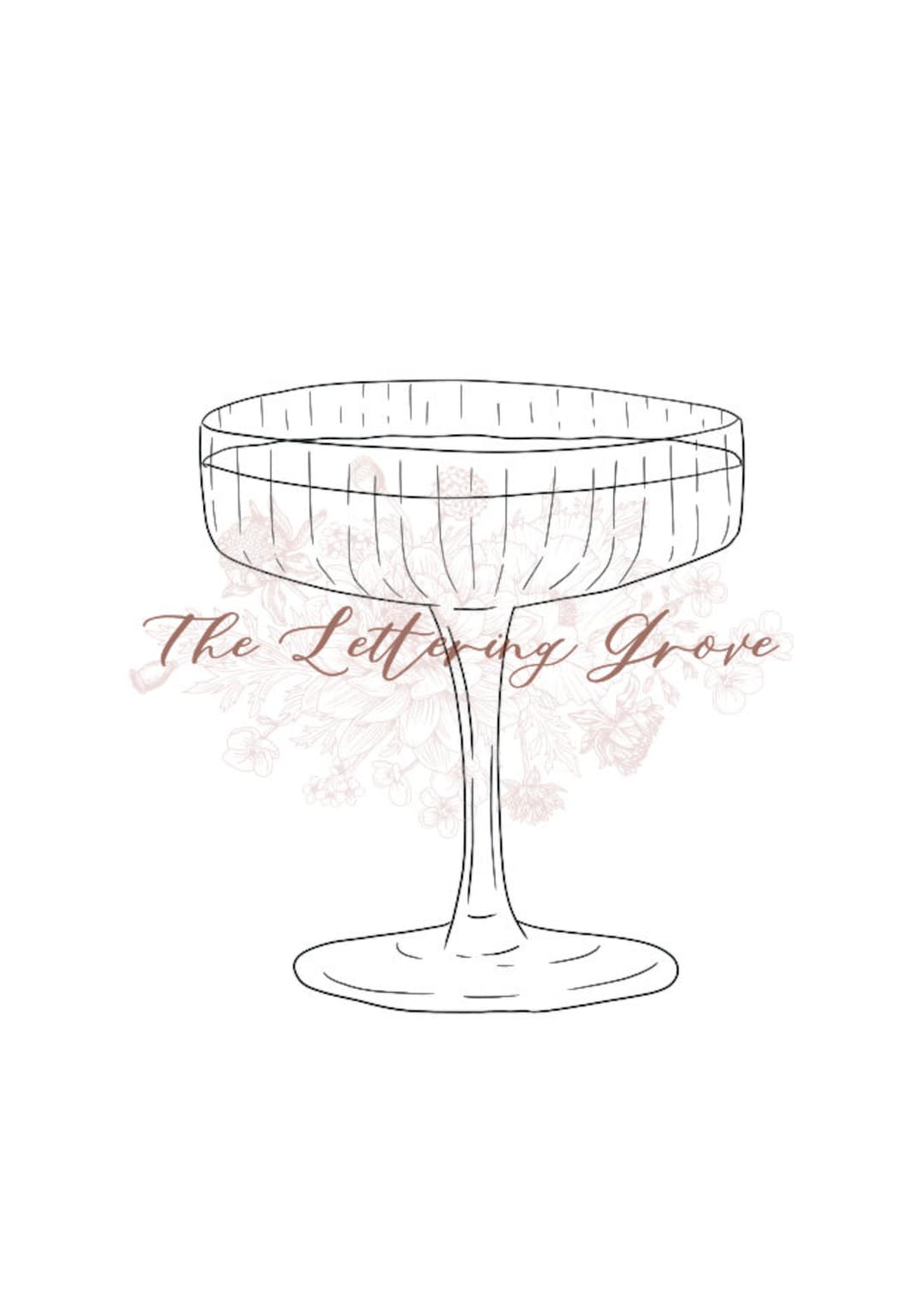 Gin Fizz Line Drawing Digital Download, Wedding Signature Cocktail ...