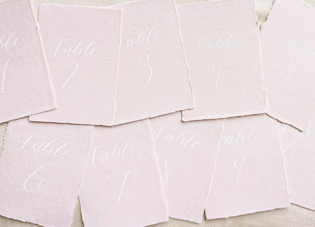 Handmade Paper Table Numbers Table Numbers Wedding Reception ...