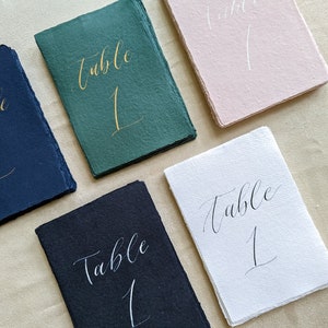 Handmade Paper Table Numbers Table Numbers Wedding Reception ...