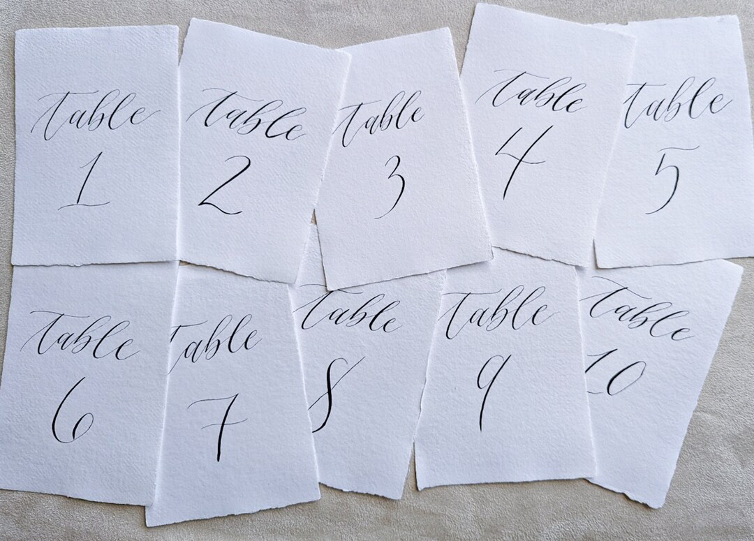 Handmade Paper Table Numbers Table Numbers Wedding Reception ...
