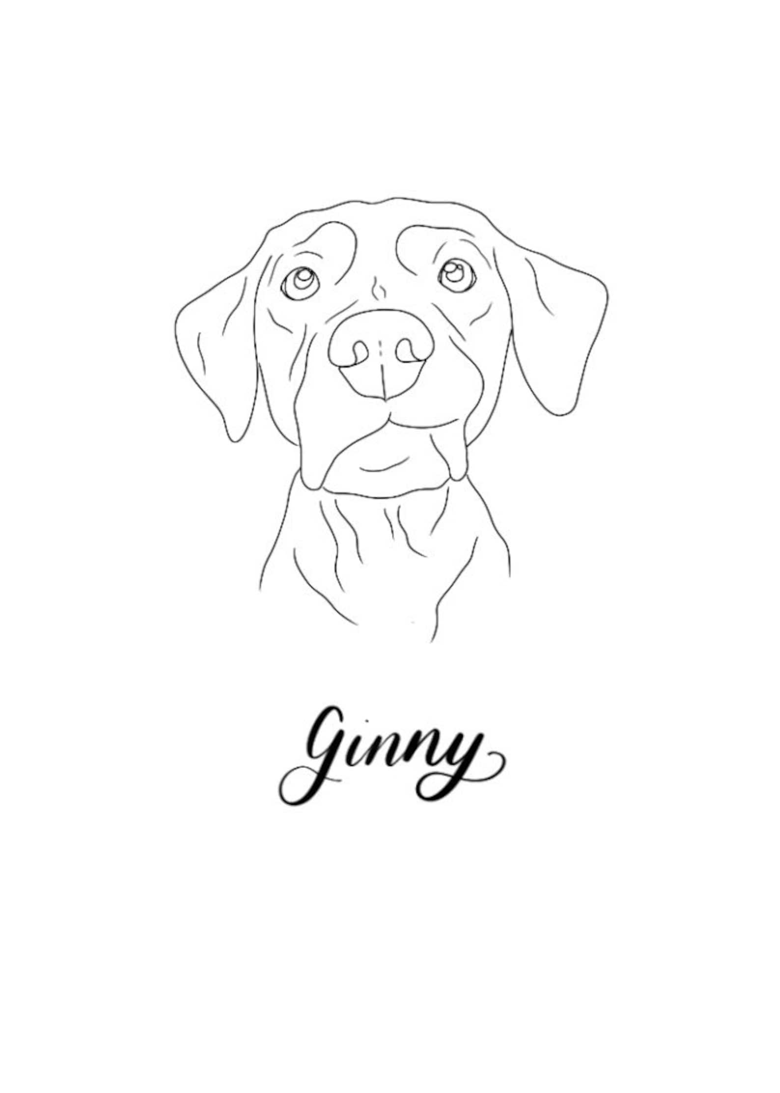 Pet Portrait Drawing Custom Pet Portrait Personalized Gift - Etsy