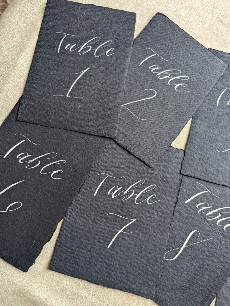 Black Handmade Paper Table Numbers Table Numbers Wedding - Etsy